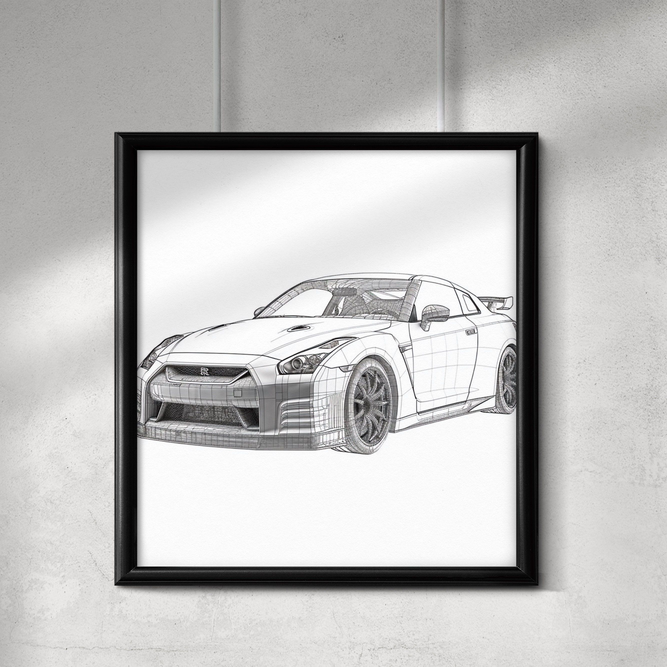 Nissan GT-R R35 Blueprint Front View Sports Car Wall Art - Etsy
