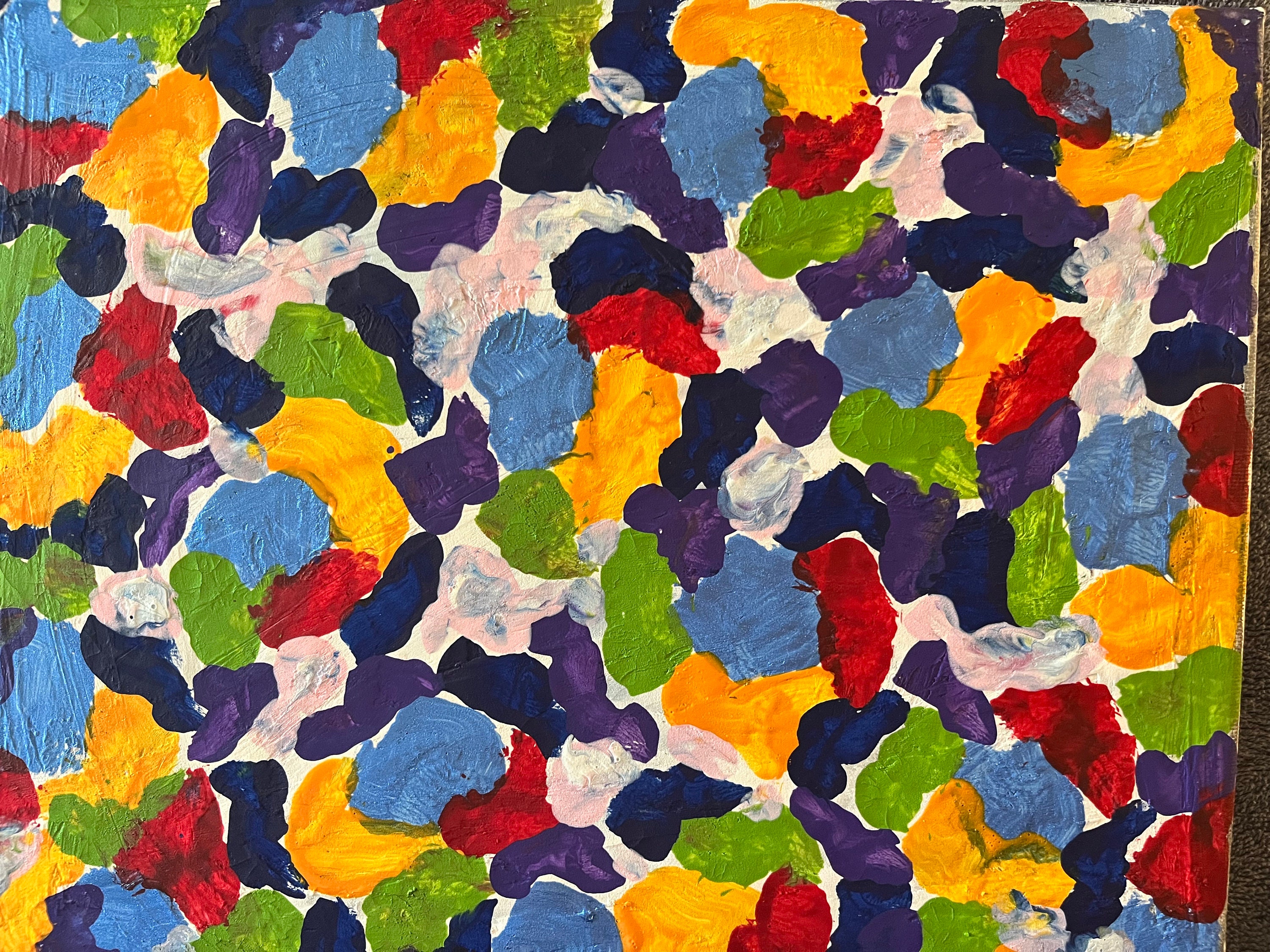 Abstract Color Flowers Hand Painted Acrylic and Canvas Colorful ...