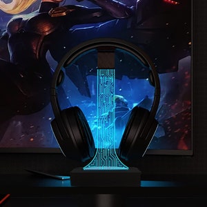 Light up Headphone Stand With RGB Led Light, Gamer Setup,gamer Headset ...