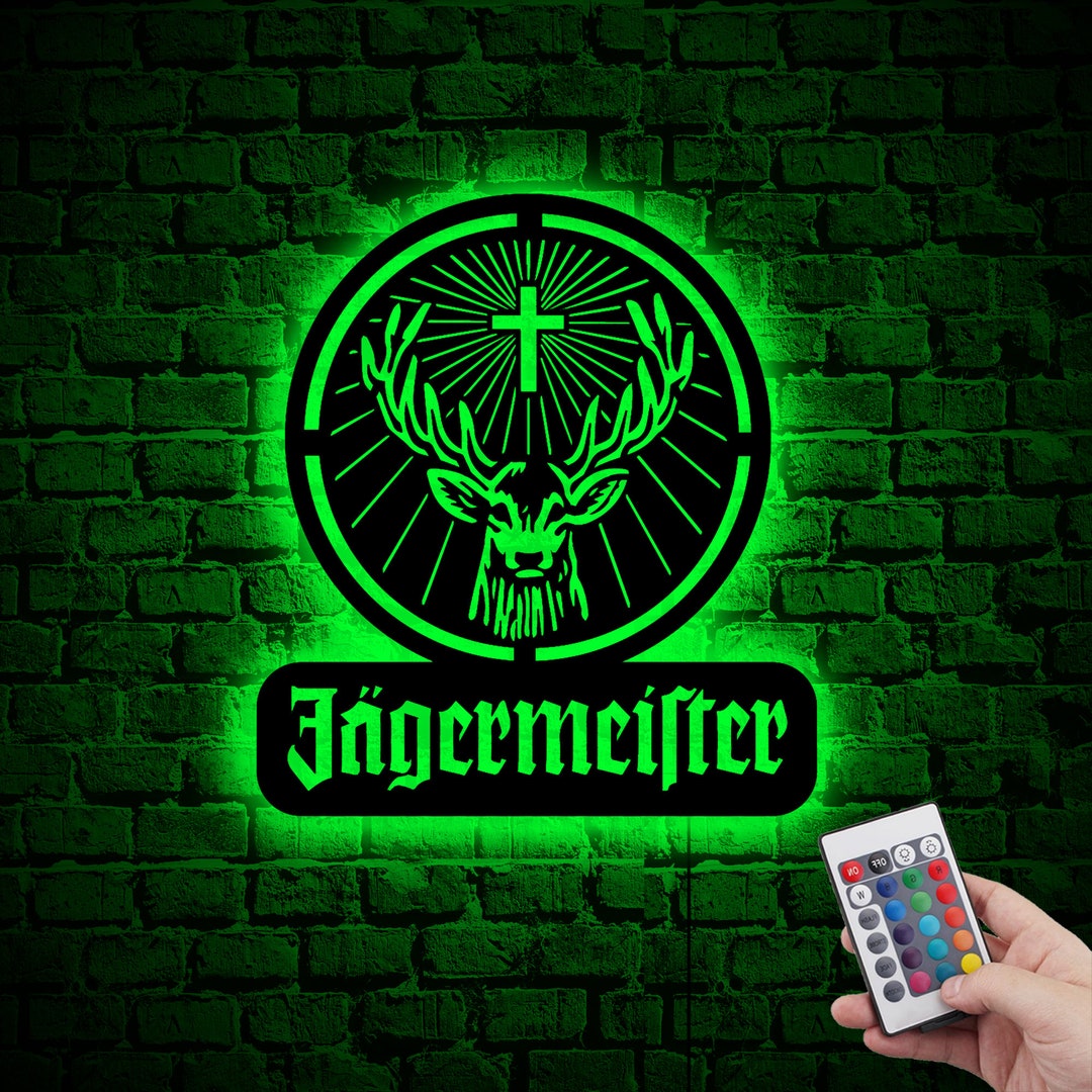 Jager Led Wall Sign, Jagermeister Wall Art With LED Light,jager Bar ...