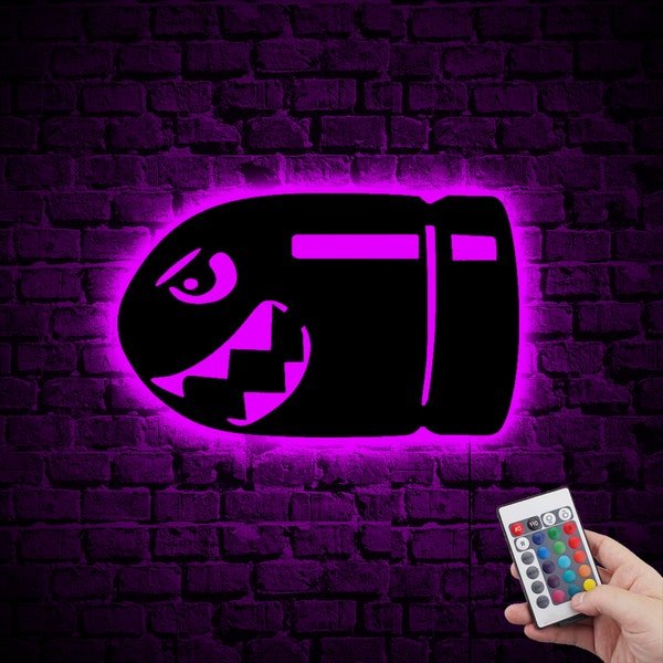 Super Mario Neon Bullet Bill - Etsy