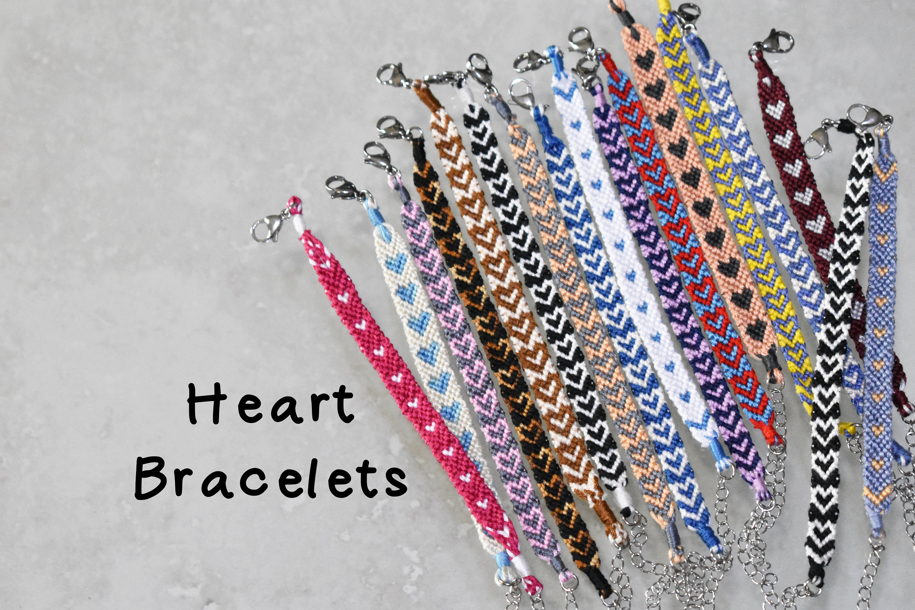 Heart Bracelet / Macramé / Friendship Bracelet / Hearts / Customize - Etsy