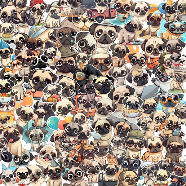 Pug Sticker Pack - Etsy
