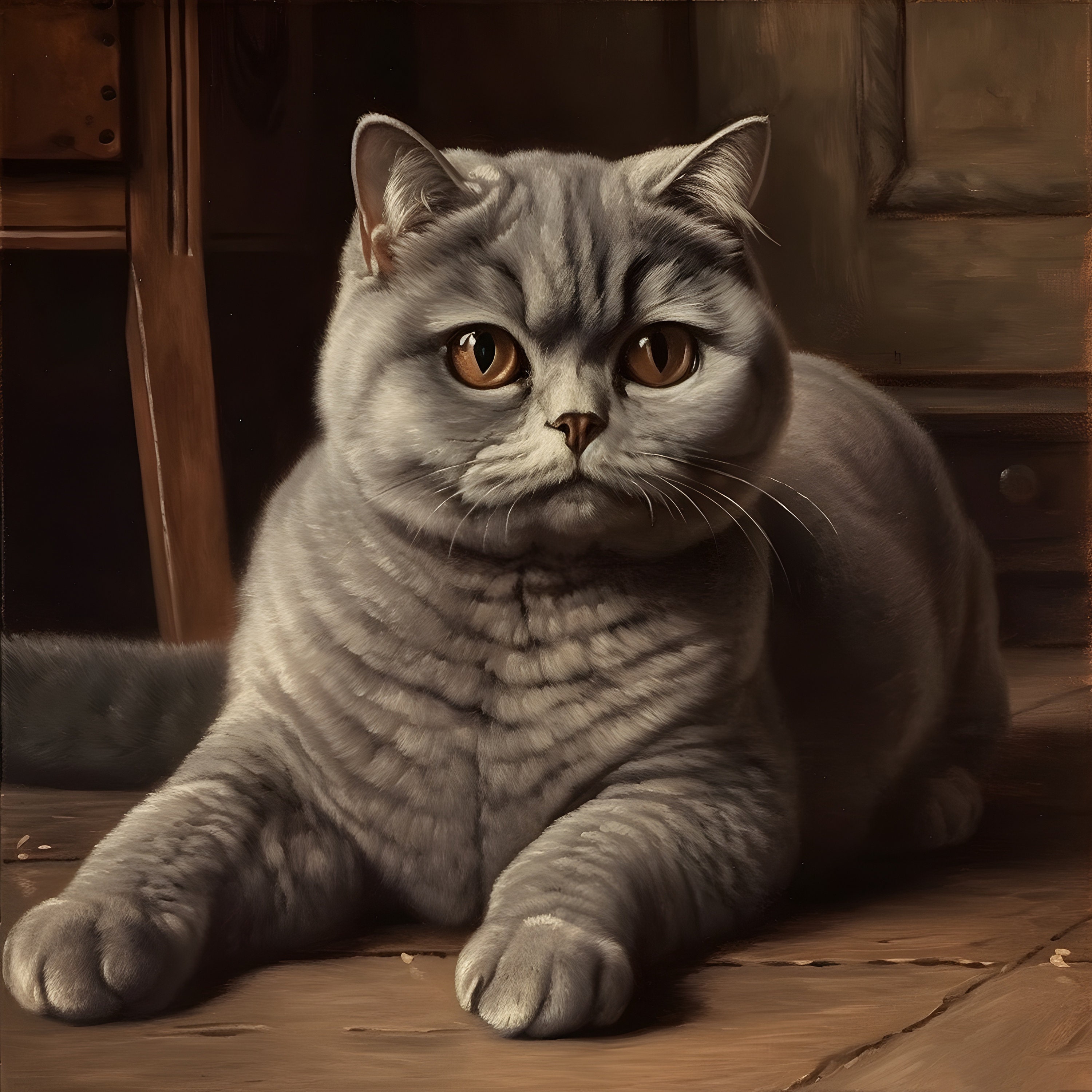 Regal British Cat Printable: Vintage-inspired Feline Portrait, Classic ...