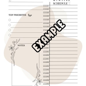 Undated Printable Daily Planner PDF Fillable, A4, US LETTER, Cute ...