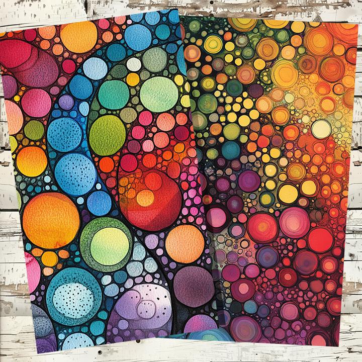 Abstract Watercolor Circles Junk Journal Paper Pack (digital Download ...
