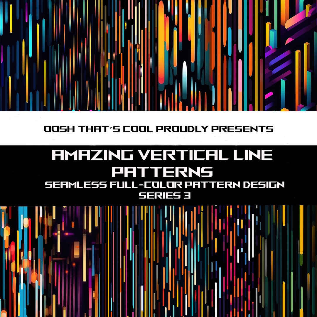 Colorful Vertical Line Patterns Series 3 | Seamless Designs | 12 ...