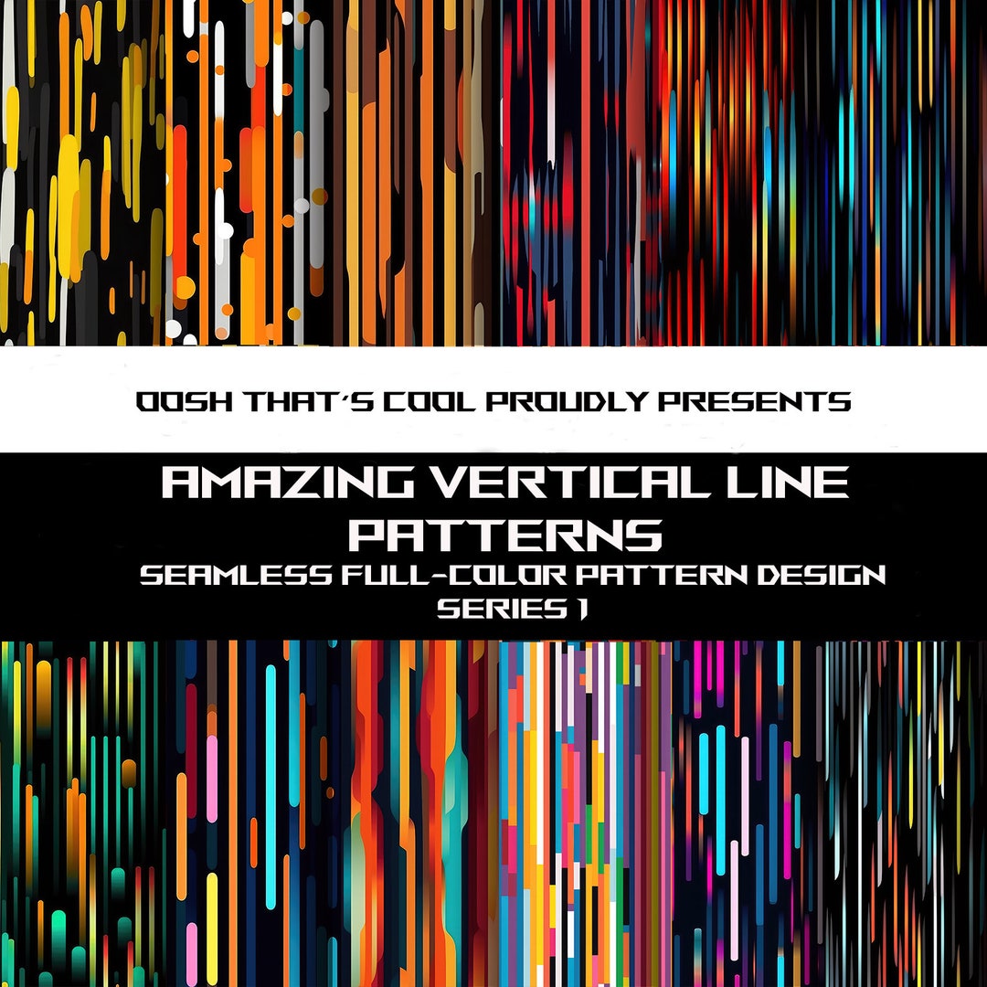 Colorful Vertical Line Patterns Series 1 | Seamless Designs | 12 ...