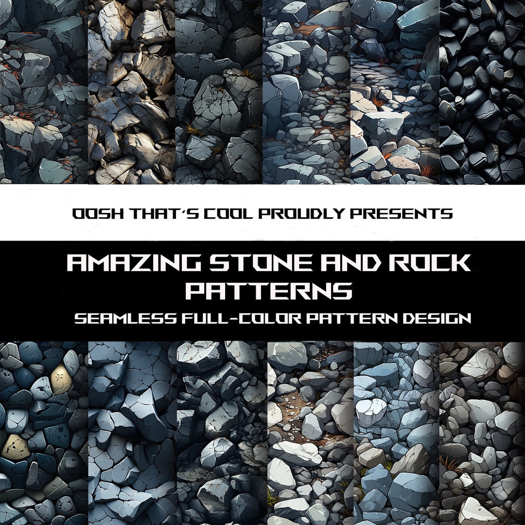 Stone and Rock Patterns| Seamless Designs | 12 Awesome Patterns | Tile ...