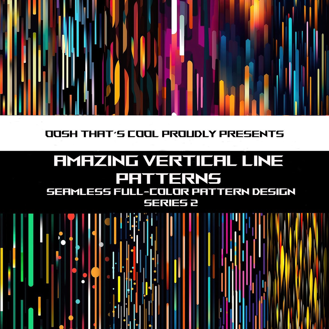 Colorful Vertical Line Patterns Series 2 | Seamless Designs | 12 ...
