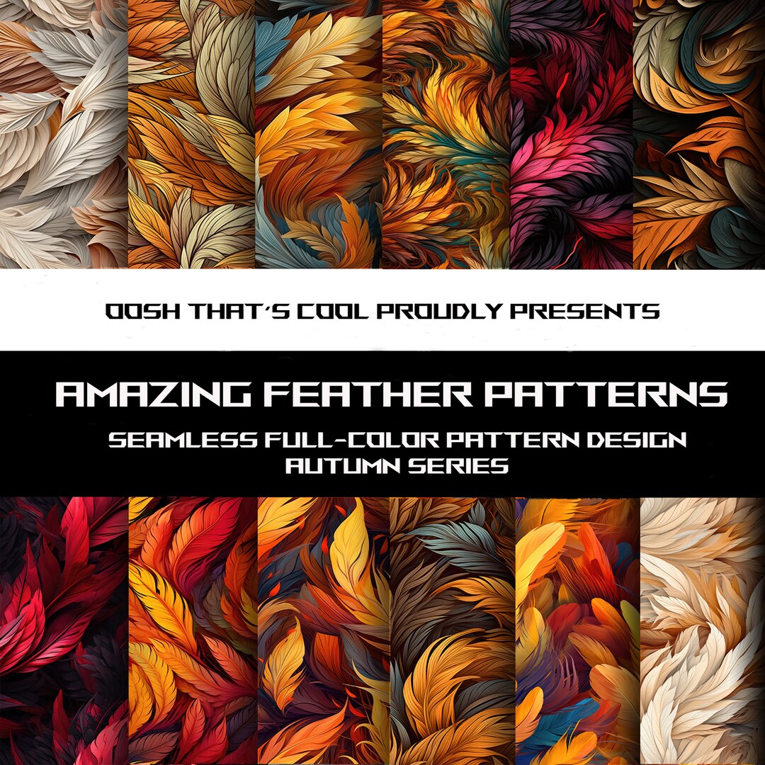 Autumn Splendor: Feather Patterns in the Colors of Fall | Seamless ...