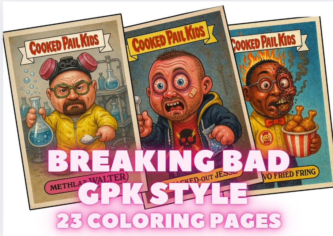 Breaking Bad GPK Style Coloring Pages: Gross Art for Adults (PNG & PDF ...