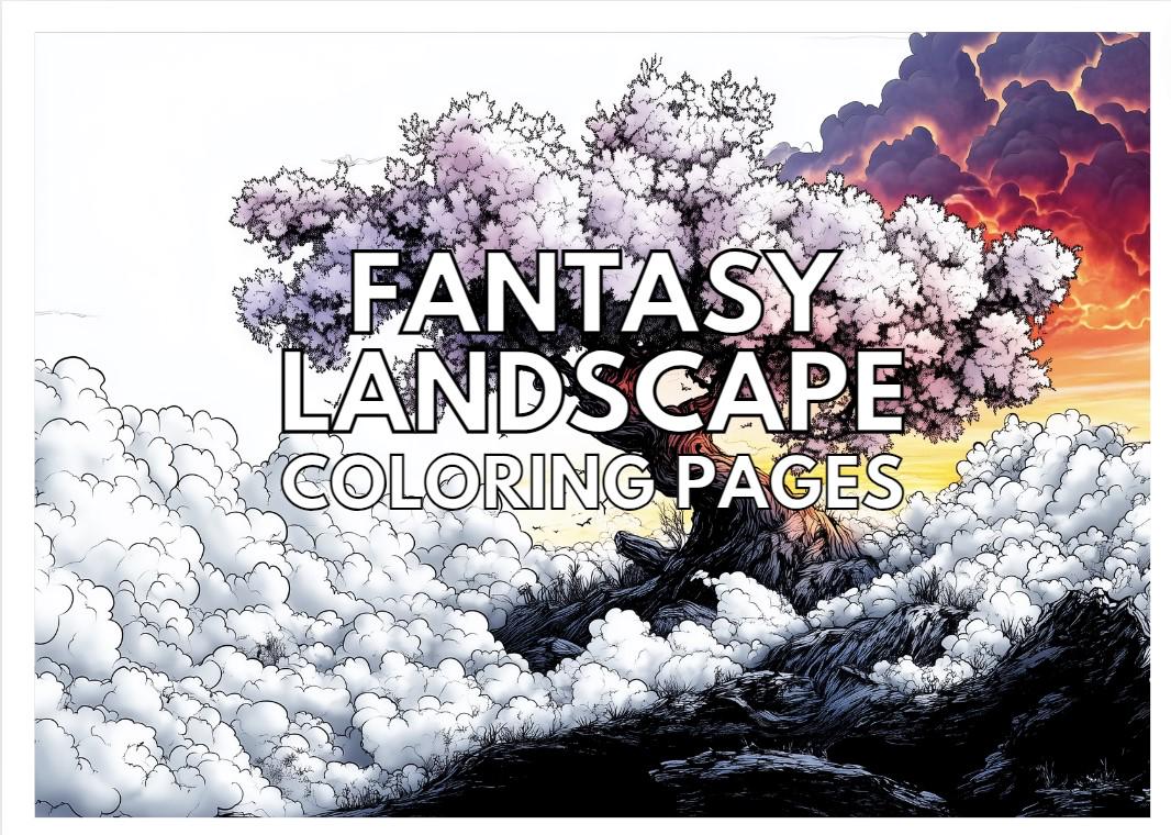 25 Fantasy Landscape Coloring Pages: 25 Coloring Pages, Coloring Pages ...