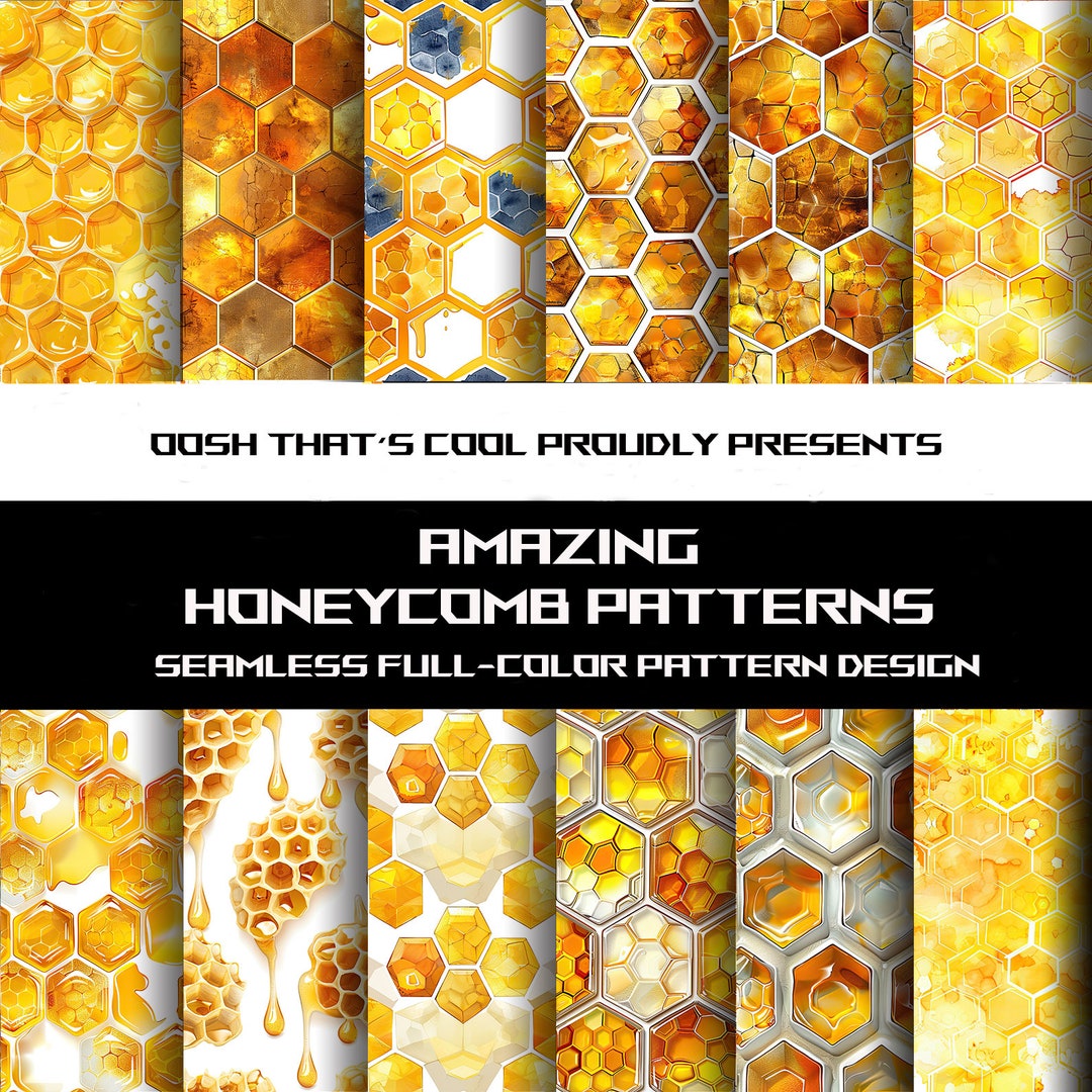 Honeycomb Patterns| Seamless Designs | 12 Awesome Patterns | Tile ...