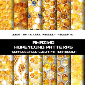 Honeycomb Patterns| Seamless Designs | 12 Awesome Patterns | Tile ...