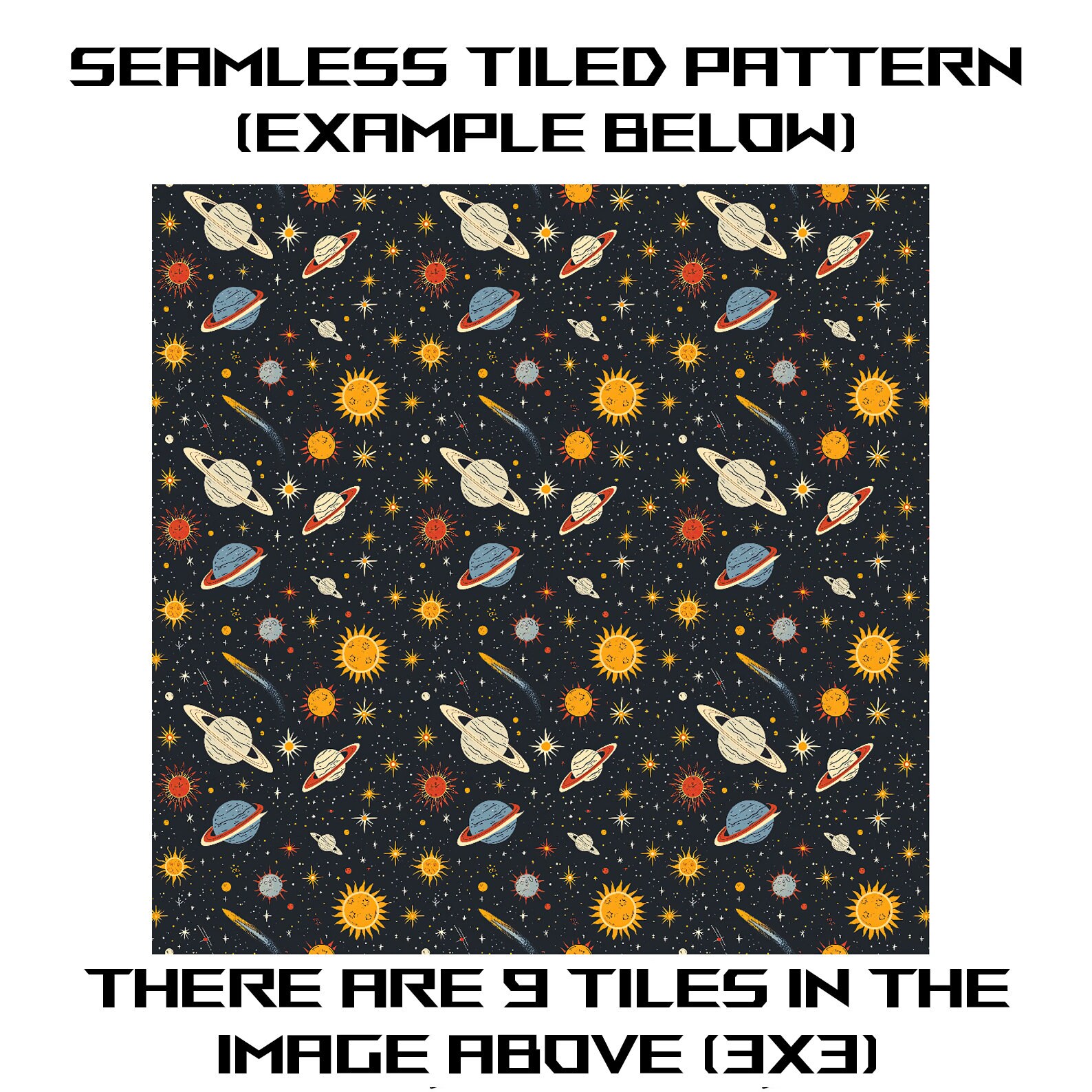 Space and Rockets| Seamless Designs | 12 Awesome Patterns | Tile ...
