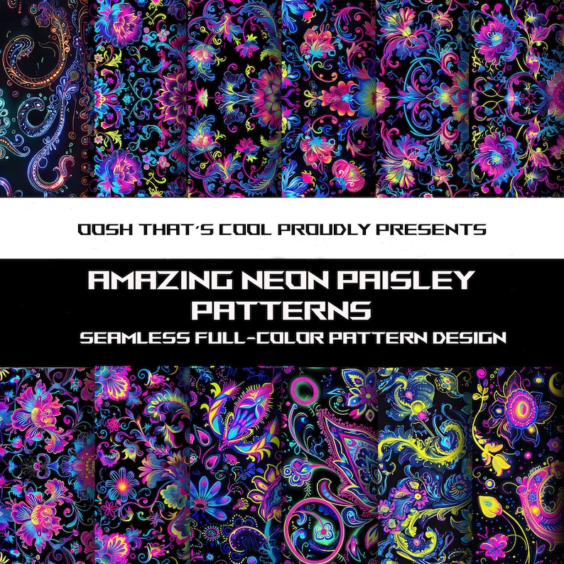 Neon Paisley| Seamless Designs | 12 Awesome Patterns | Tile Patterns ...
