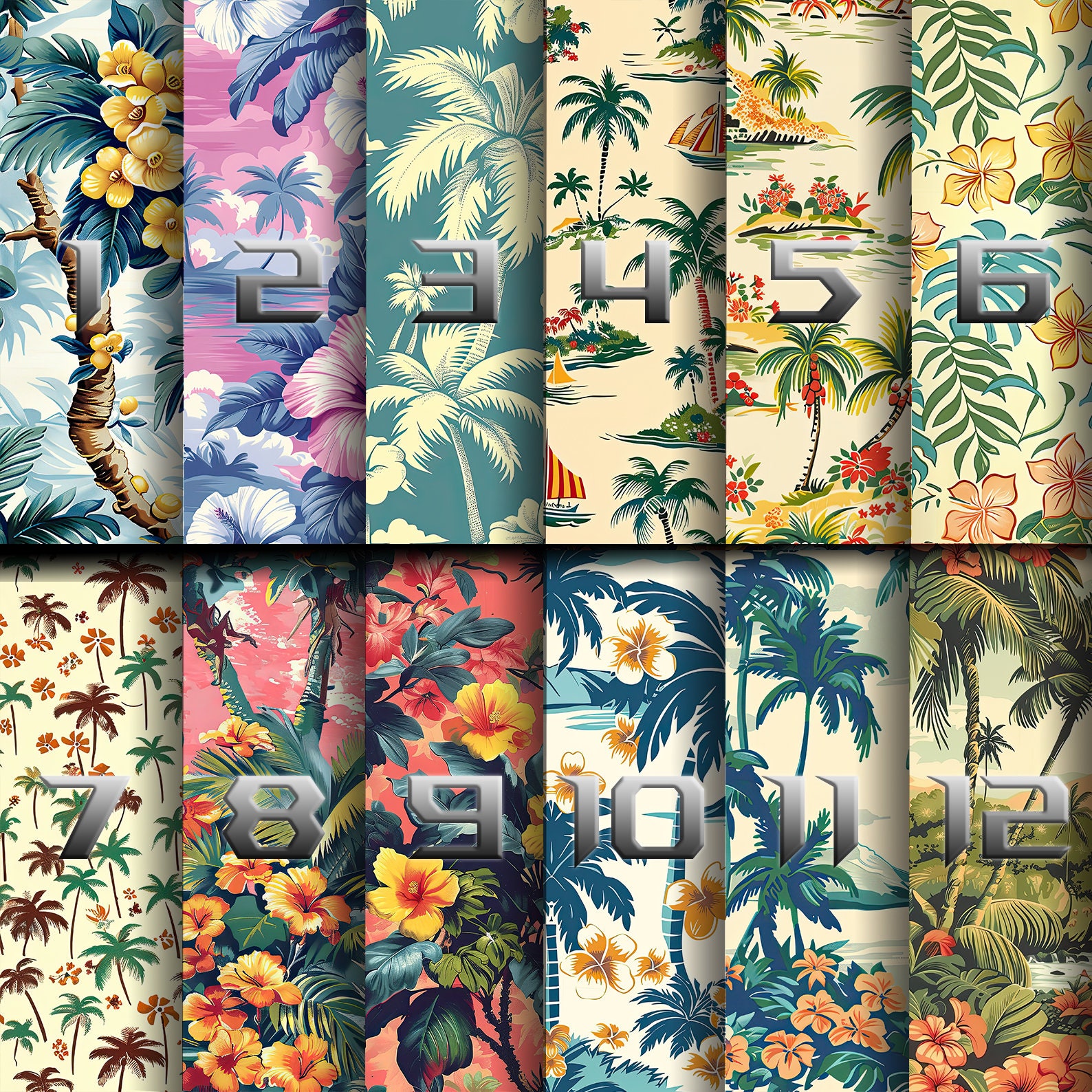 Hawaiian Island| Seamless Designs | 12 Awesome Patterns | Tile Patterns ...