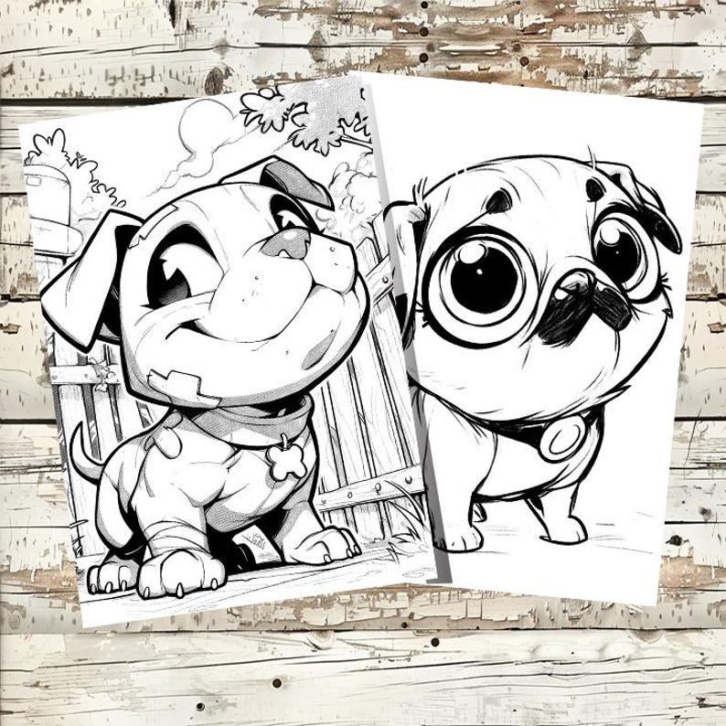 50 Cute Puppy Coloring Pages: 50 Coloring Pages, Coloring Pages for ...