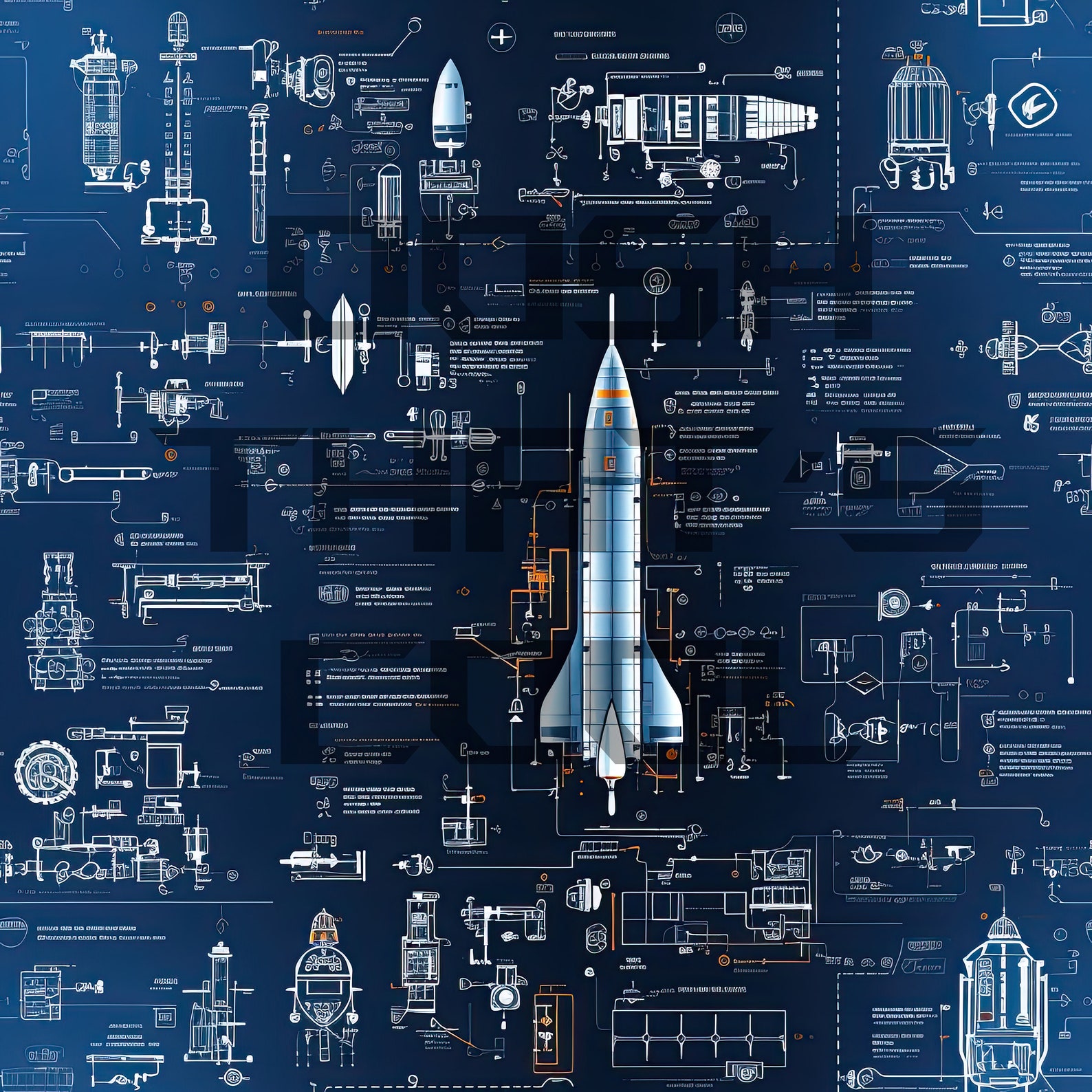Blueprint Spaceships| Seamless Designs | 12 Seamless Patterns | Tile ...