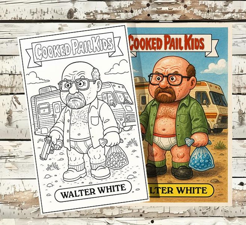Breaking Bad GPK Style Coloring Pages: Gross Art for Adults (PNG & PDF ...