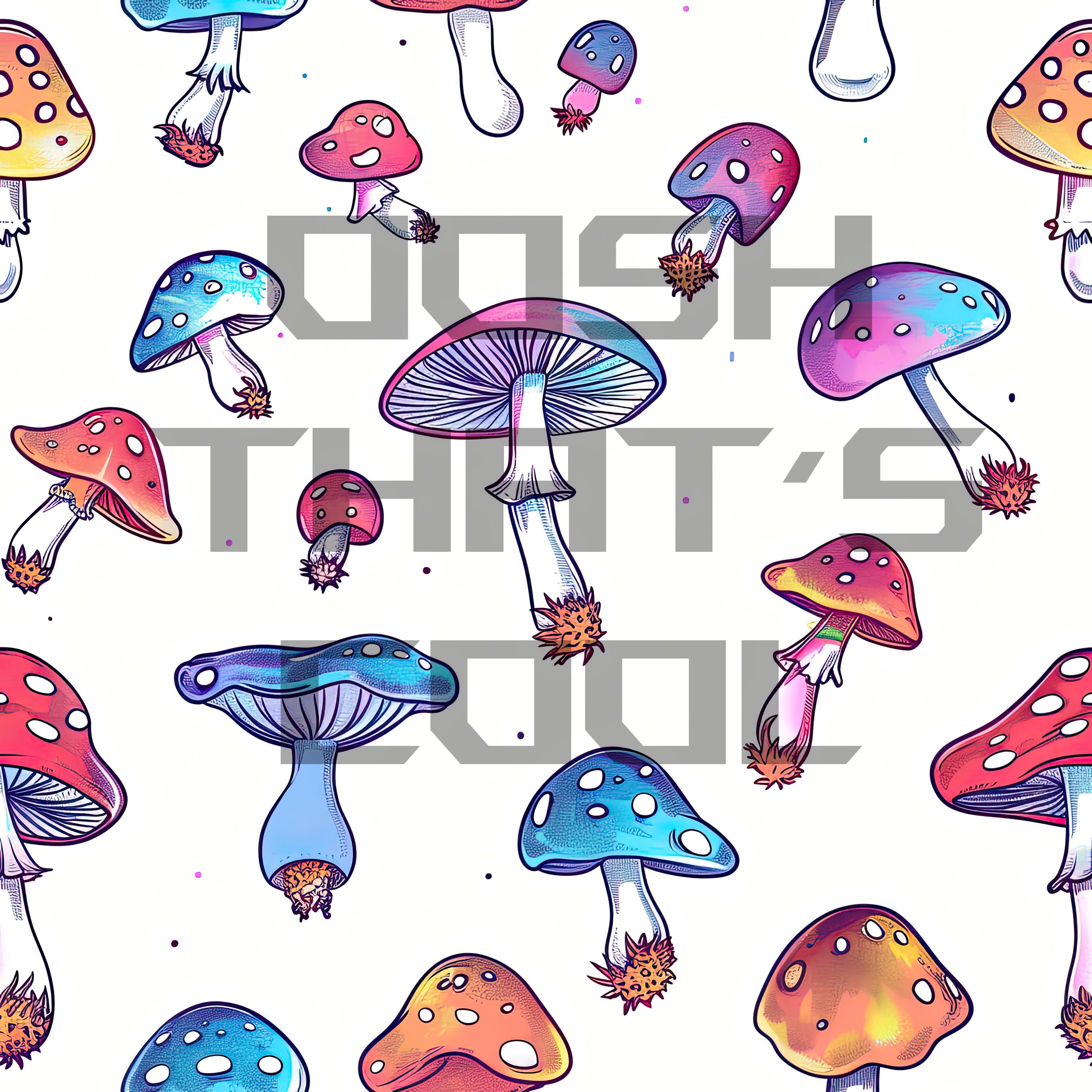 Trippy Mushroom Patterns | Seamless Designs | 12 Colorful Patterns ...