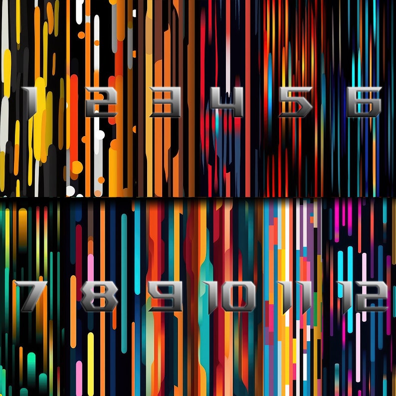 Colorful Vertical Line Patterns Series 1 | Seamless Designs | 12 ...