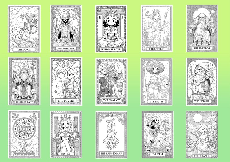 22 Tarot Card Coloring Pages: 22 Coloring Pages, Coloring Pages for ...