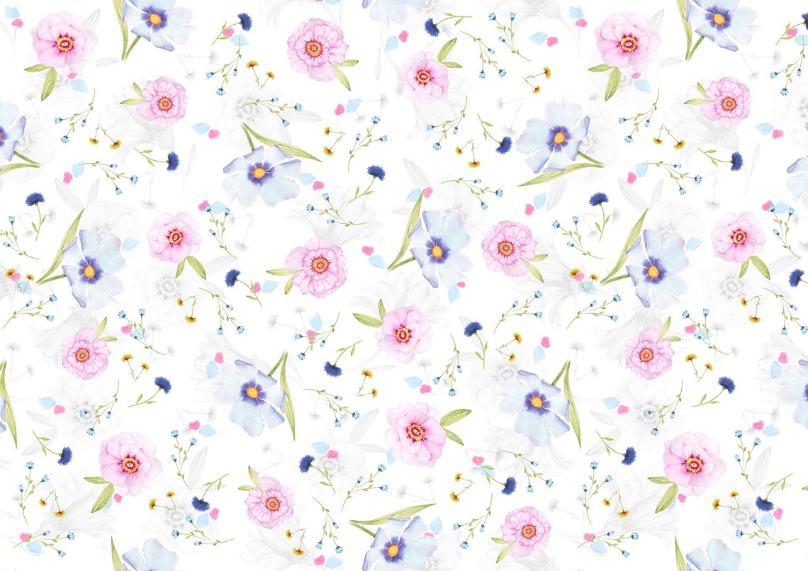 Digital Paper Floral Design - Etsy