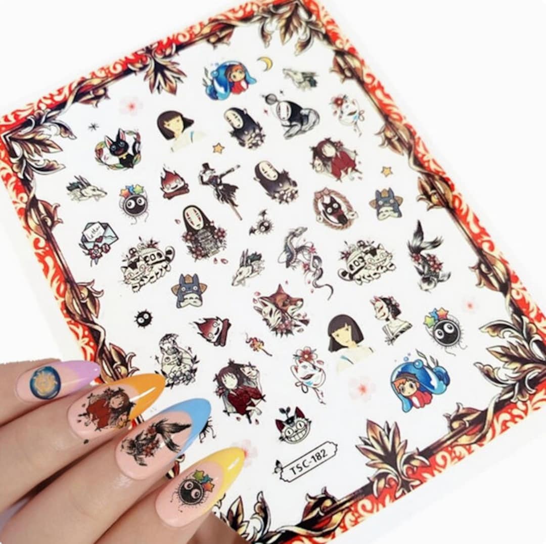 Spirited Away Nail Stickers Studio Ghibli Nail Art Chihiro Haku No Face ...