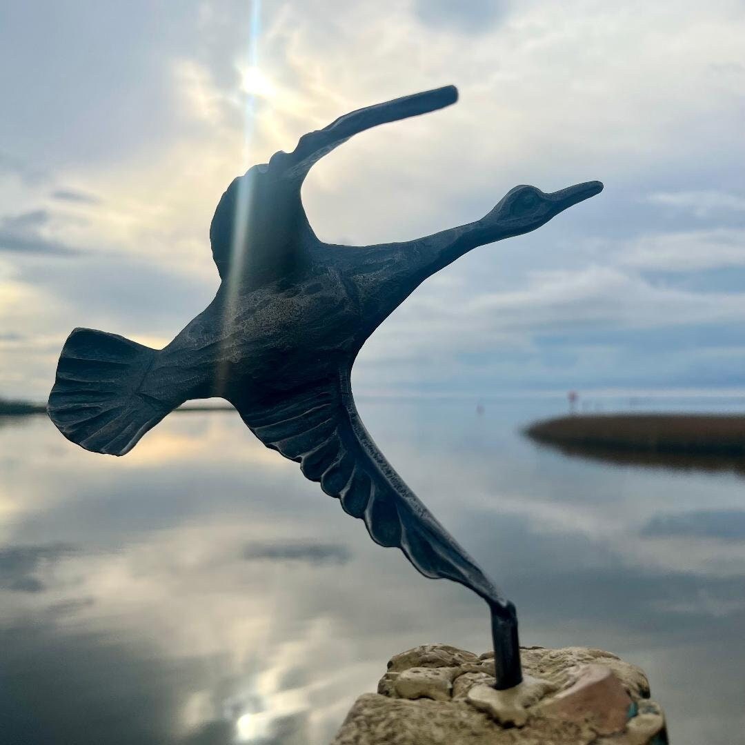 Flying Duck Sculpture Forged in Iron - Etsy