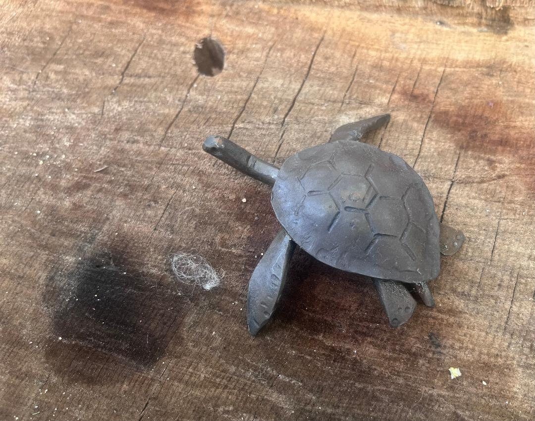 Wrought Iron Turtle Figurine Hand Made by a Blacksmith Using Recycled ...