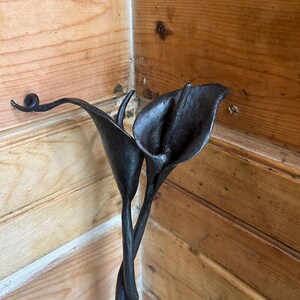 Hand Forged Steel Calla Lillies, Unique Anniversary Steel Flower ...