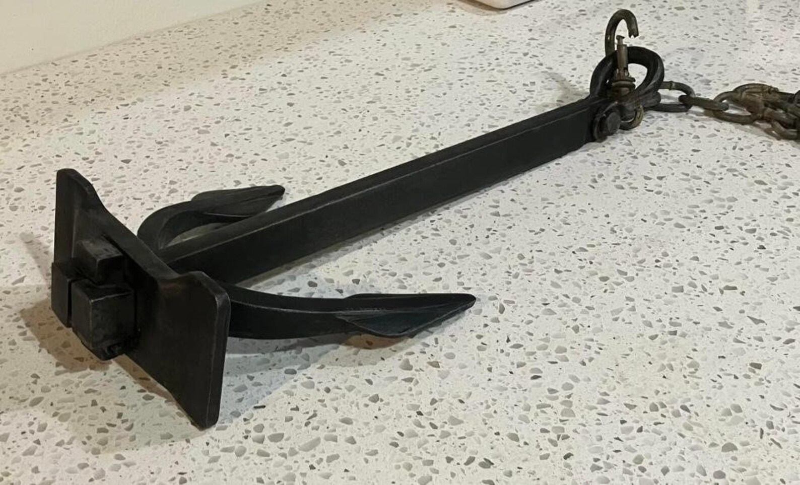 Boat Anchor Showpiece, Unique Forged Iron Nautical Decor, Small Craft ...