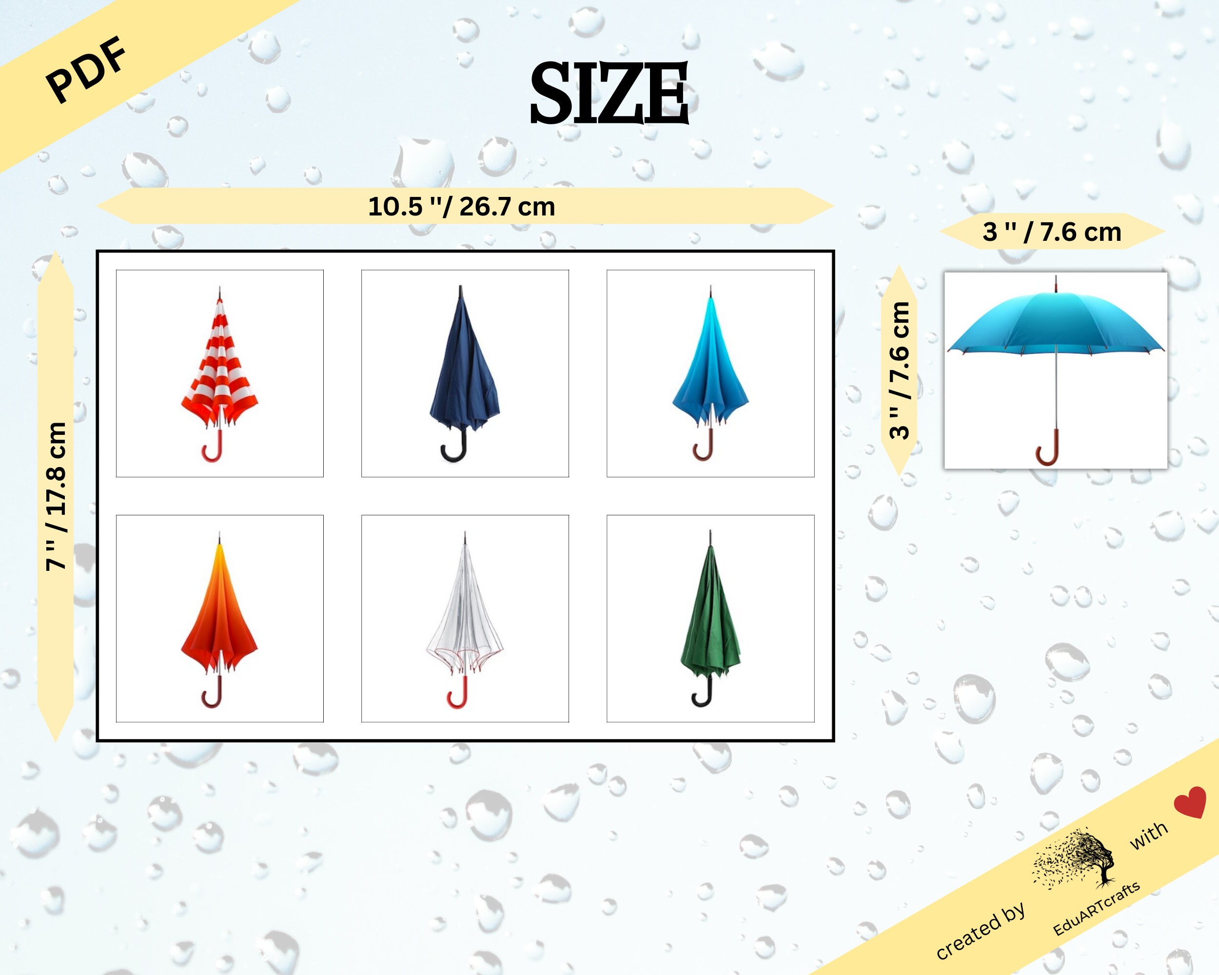 MATCHING GAME - Umbrellas • Printable Activity for Kids • Toddlers and ...