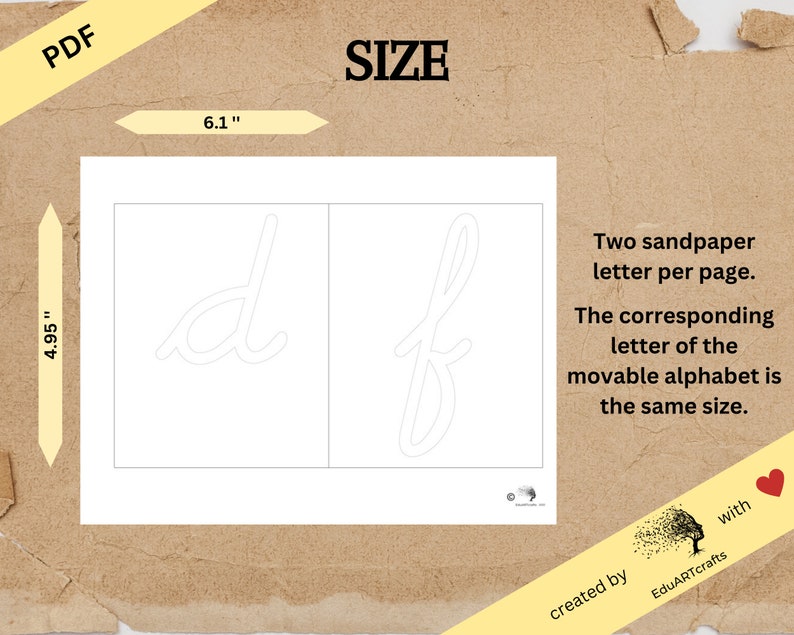 Montessori Lowercase Cursive Alphabet, Movable & Sandpaper Letters ...