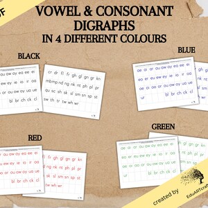 Montessori Movable Alphabet With Consonant and Vowel Diagraphs, Print ...