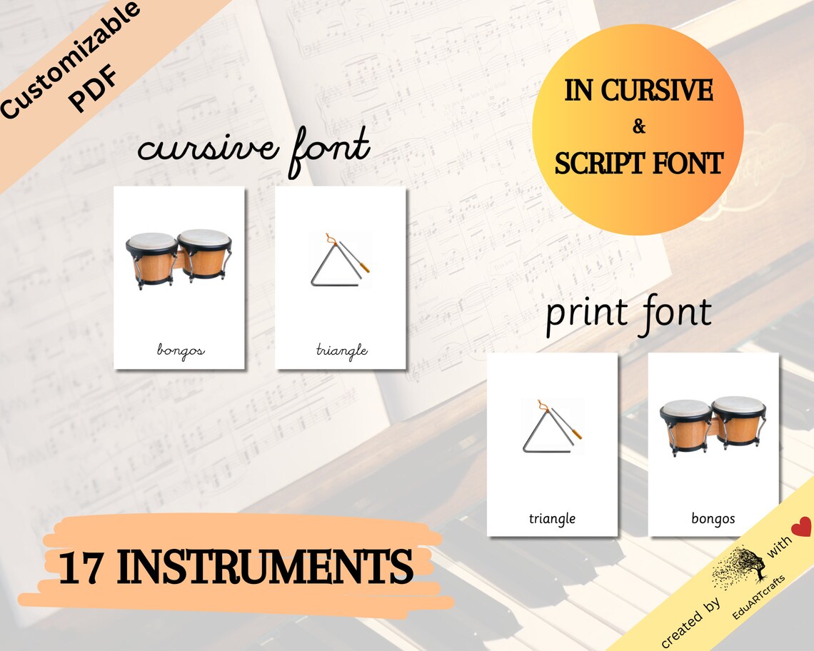 PERCUSSION INSTRUMENTS | Nomenclature / 3-part Cards • Realistic Photos ...