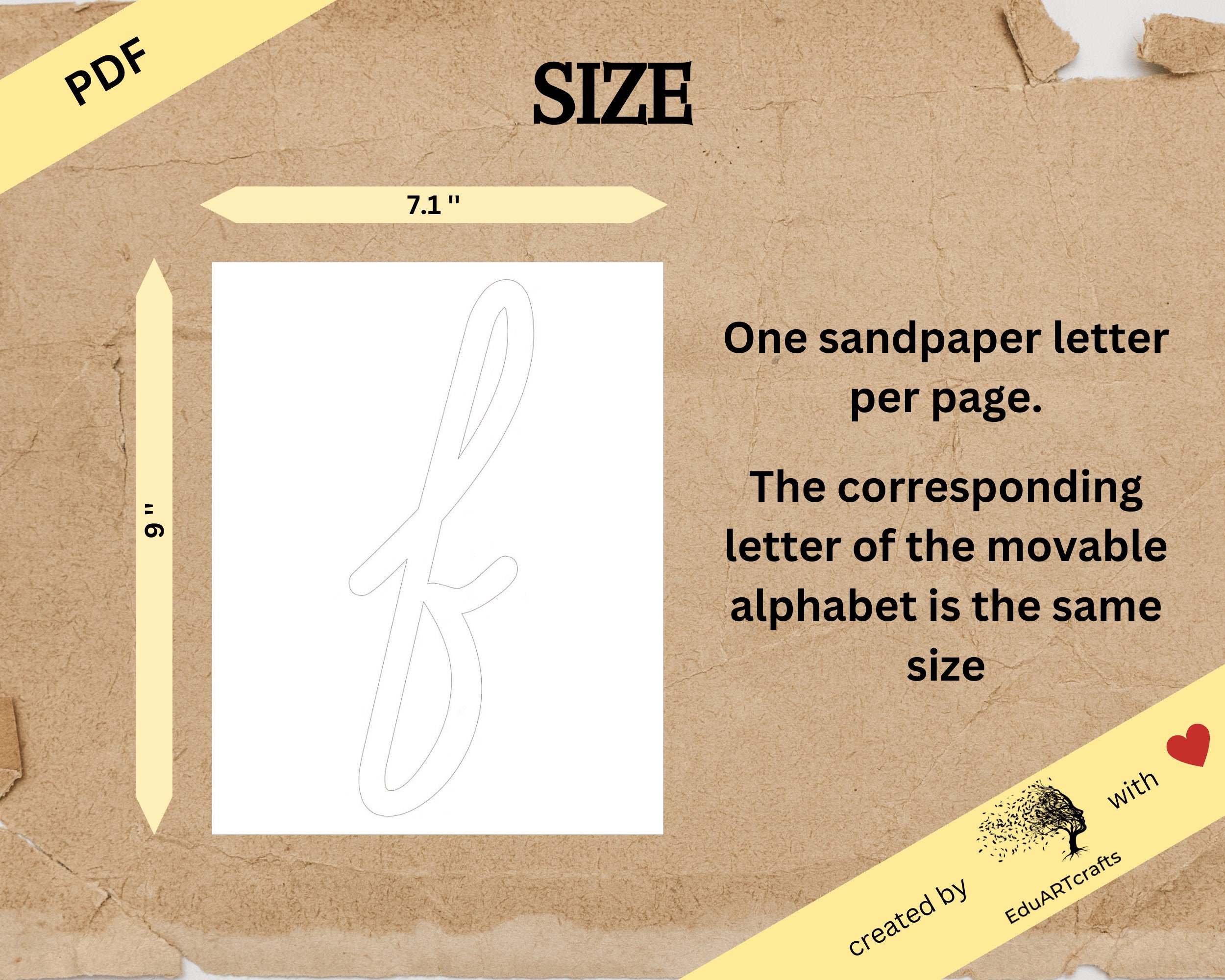 Montessori Lowercase Cursive Alphabet, Movable & Sandpaper Letters ...