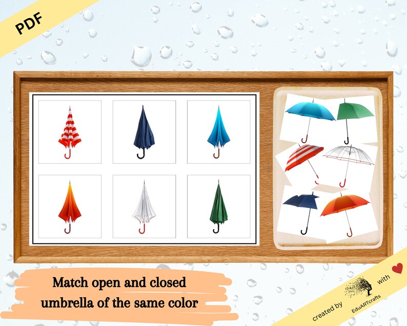 MATCHING GAME - Umbrellas • Printable Activity for Kids • Toddlers and ...