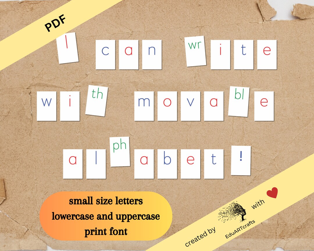 Montessori Movable Alphabet With Consonant and Vowel Diagraphs, Print ...