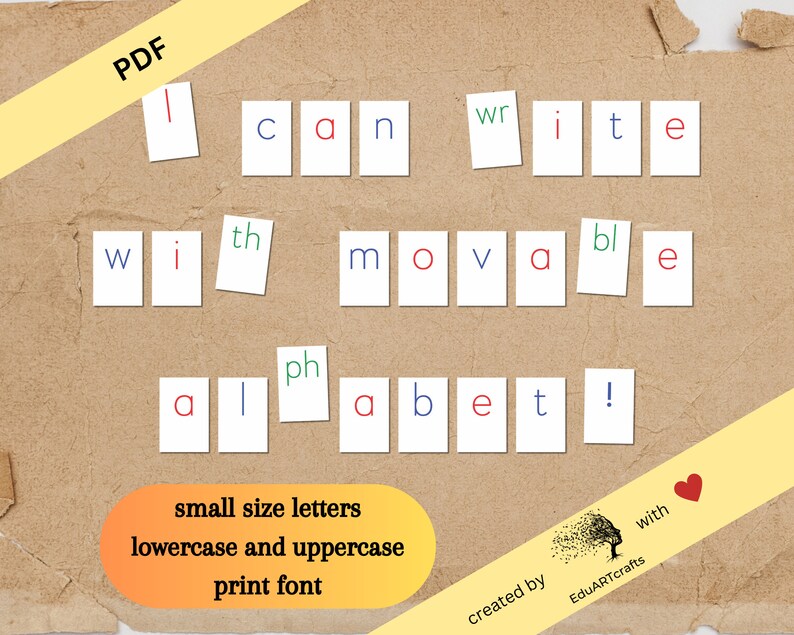 Montessori Movable Alphabet With Consonant and Vowel Diagraphs, Print ...
