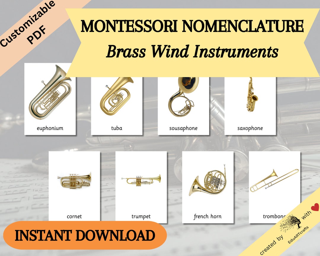 BRASS WIND INSTRUMENTS | Nomenclature • Montessori Kids Learning ...