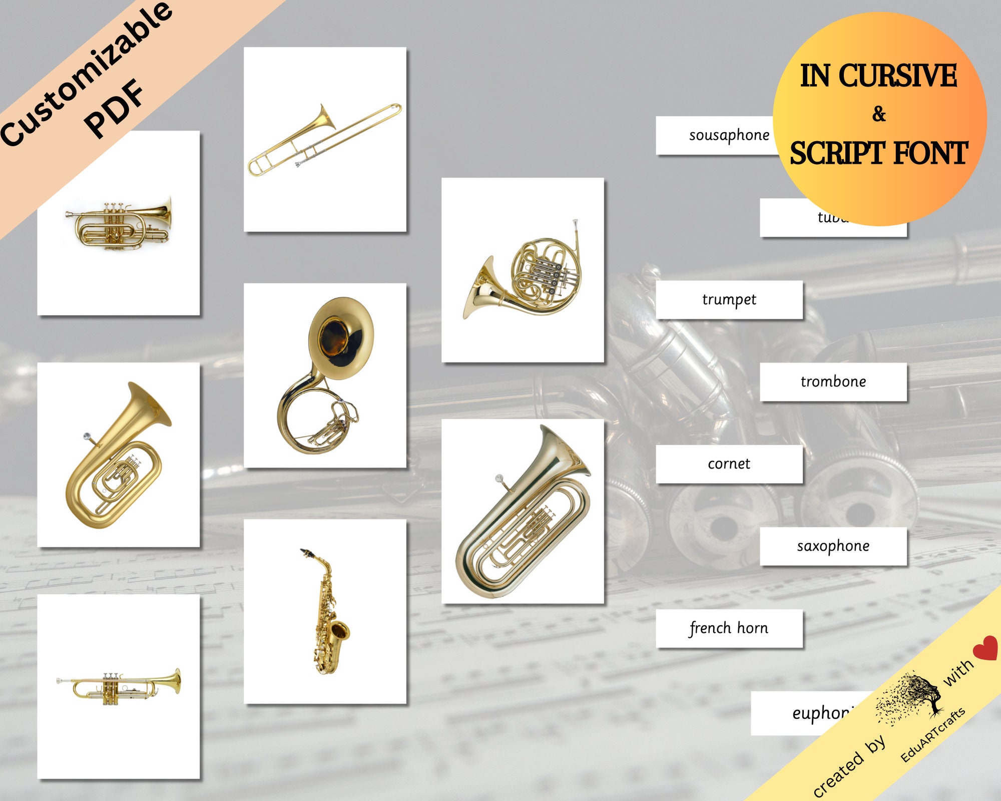 BRASS WIND INSTRUMENTS | Nomenclature • Montessori Kids Learning ...