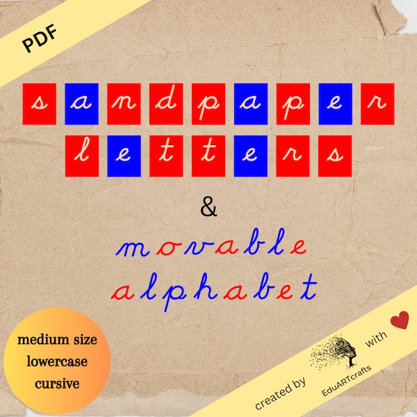 Montessori Cursive Sandpaper Letters - Etsy