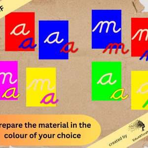 Montessori Lowercase Cursive Alphabet, Movable & Sandpaper Letters ...