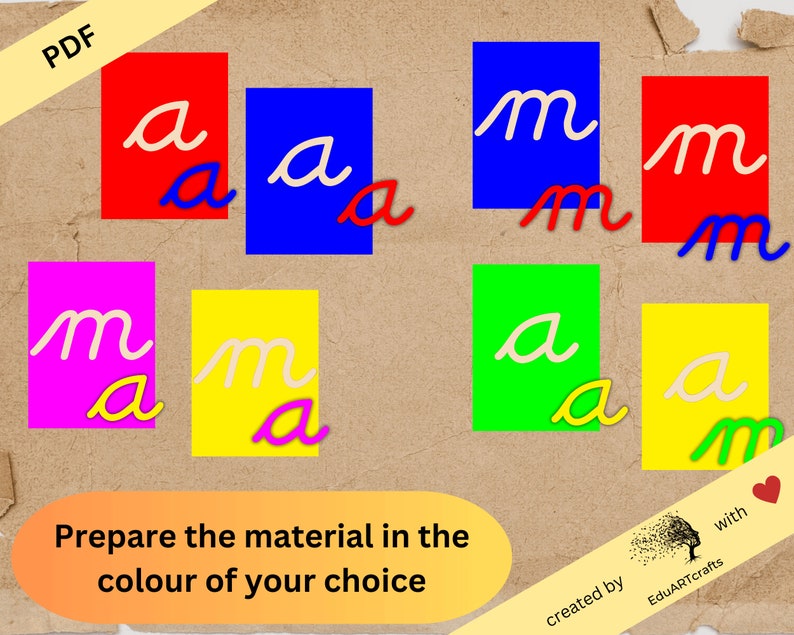 Montessori Lowercase Cursive Alphabet, Movable & Sandpaper Letters ...