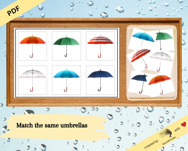 MATCHING GAMES - Umbrellas • Printable Activity for Kids • Toddlers and ...