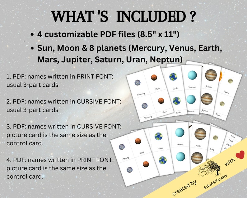 SOLAR SYSTEM | Nomenclature / 3-part Cards • Printable Activity for ...