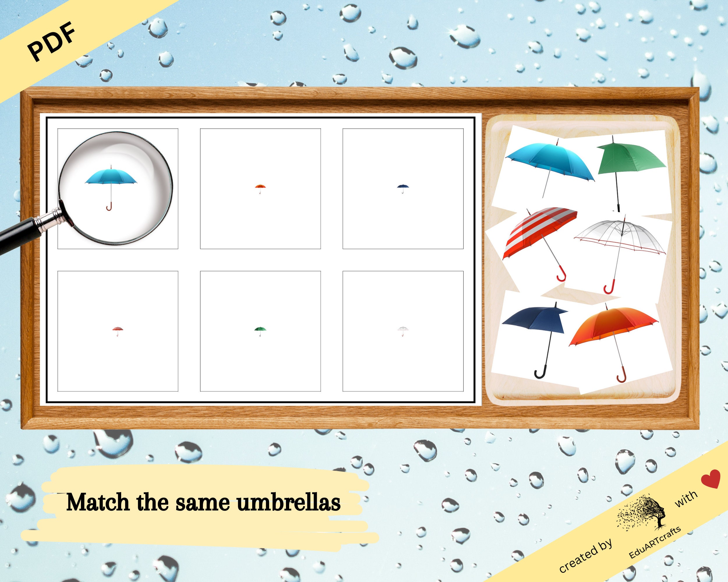 MATCHING GAMES - Umbrellas • Printable Activity for Kids • Toddlers and ...